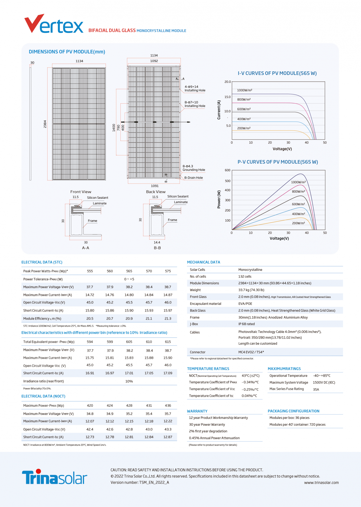 Panel Solar 570W Trina Bifacial - La tienda Online de Energía Solar